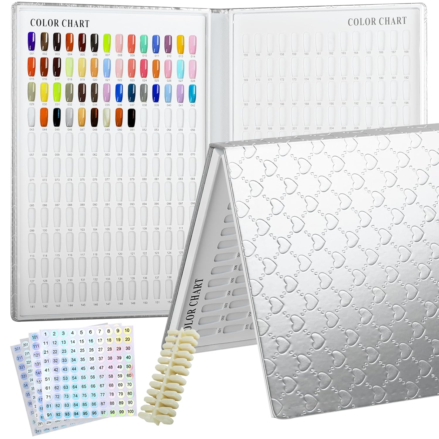 Amazon.com : vnjaoi 308 Colors Nail Display Swatches Book with 360 Tips ...