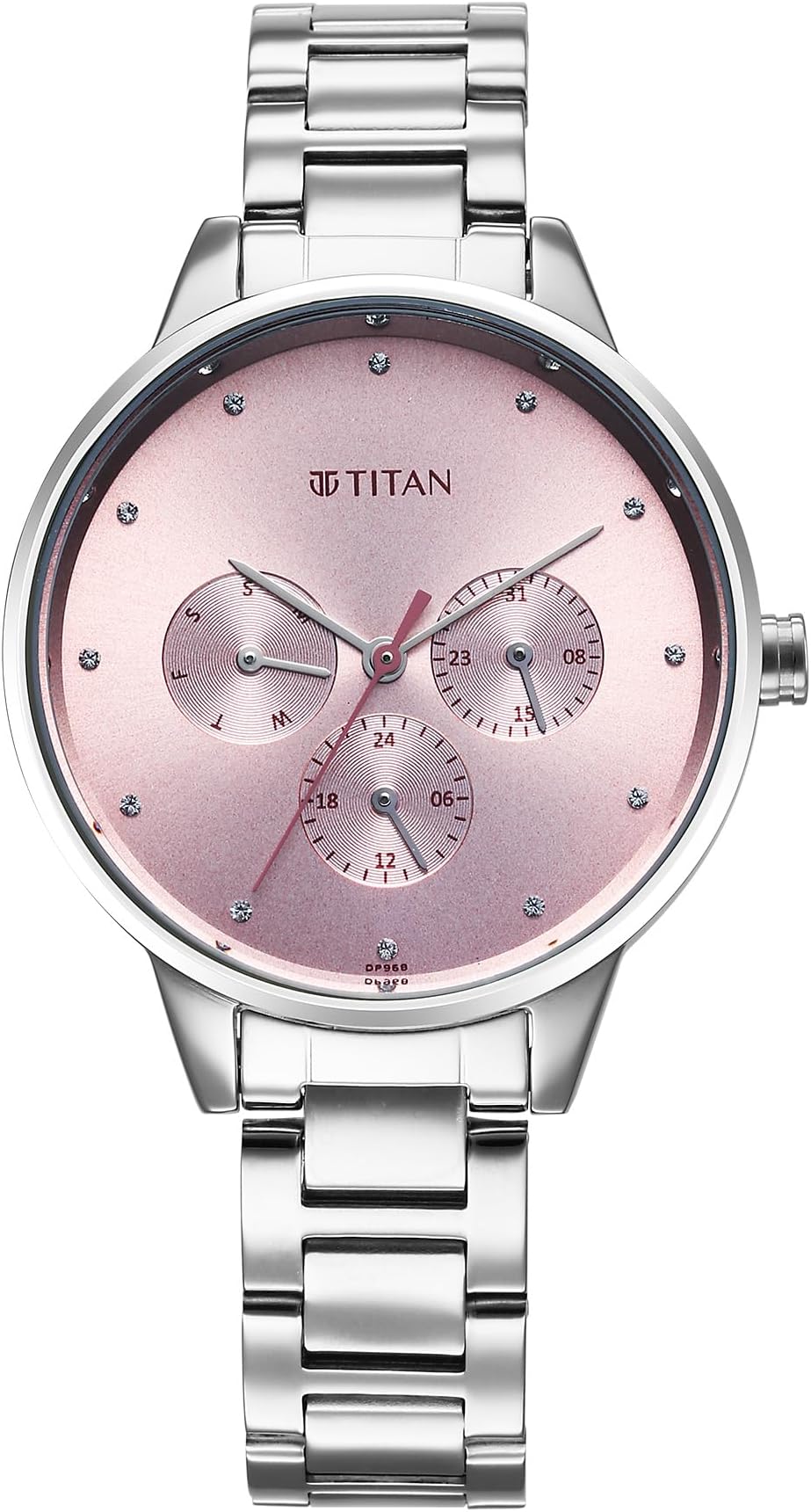 Titan Women Razzle Dazzle Pink Dial Stainless Steel Analog Watch ...