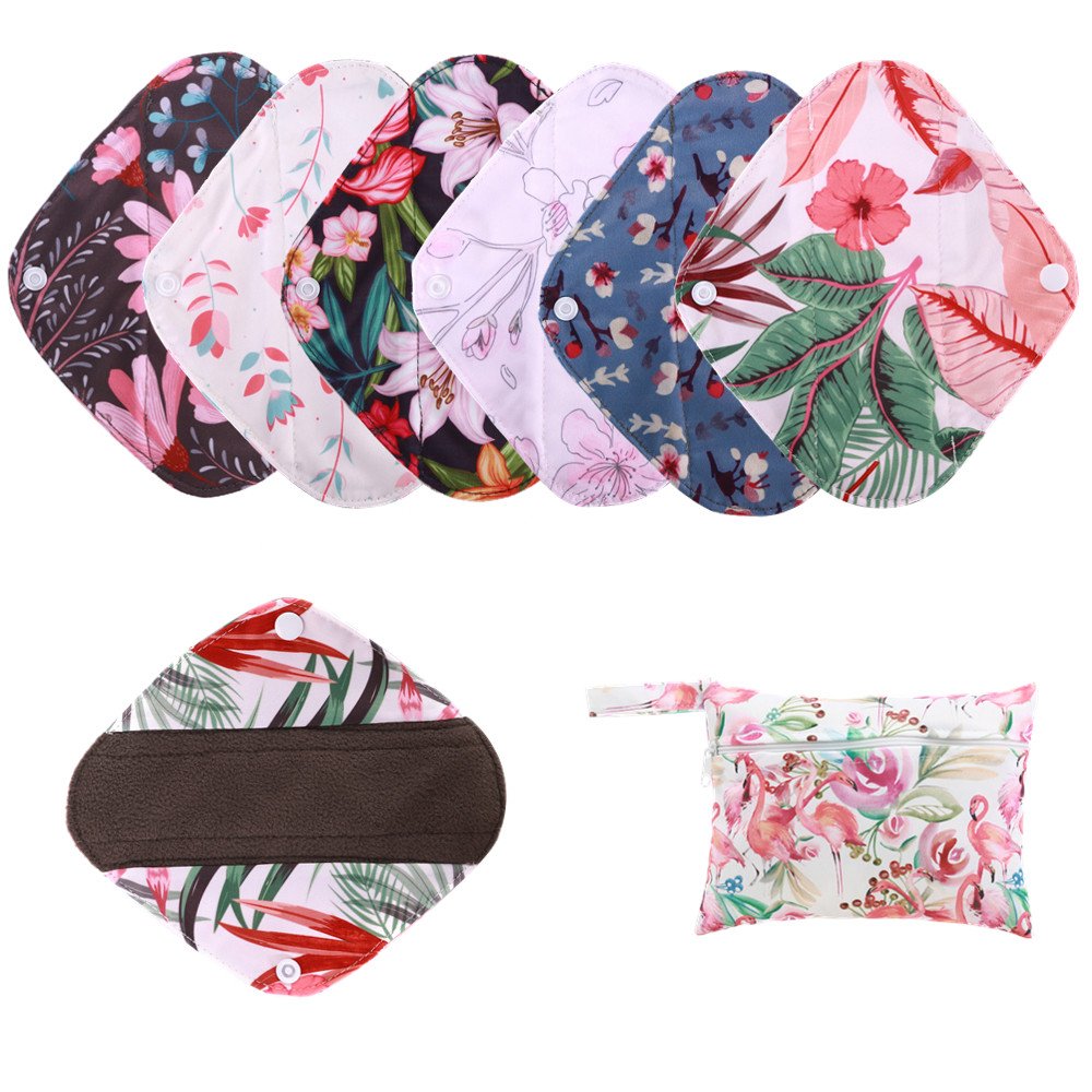 Amazon.com : Reusable Waterproof Bamboo Charcoal Menstrual Pads Sets ...