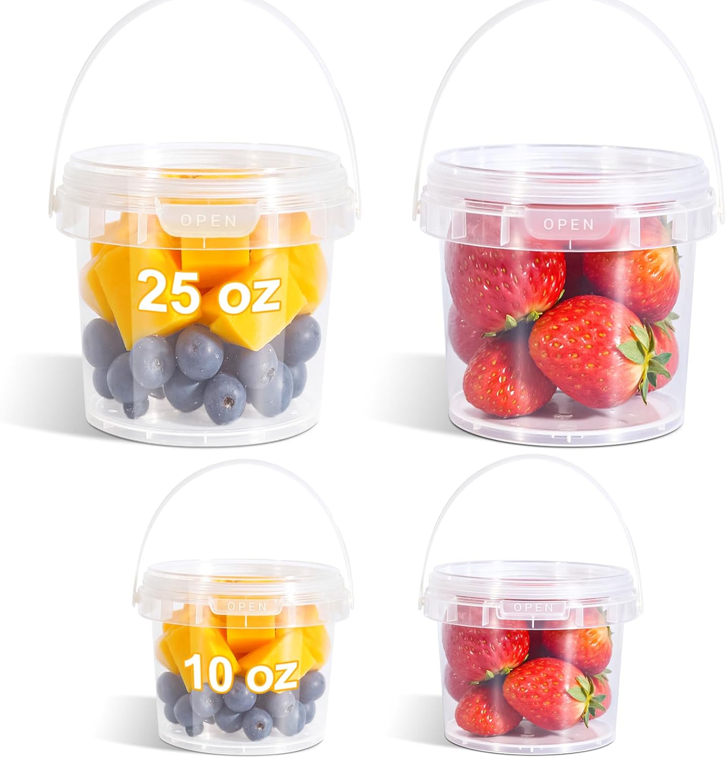 Amazon.com: Plastic Food Storage Containers with Lids - 2PACK 25oz ...