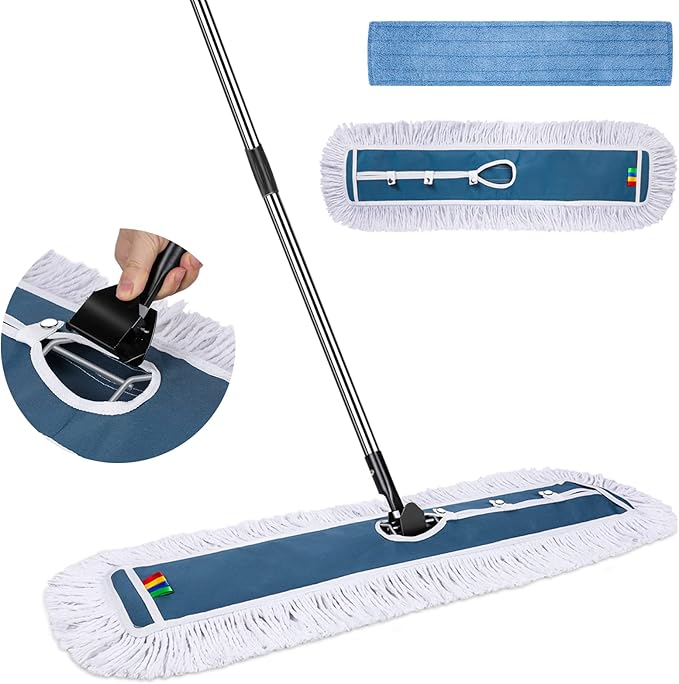Almcmy 36" Commercial Dust Mops, Industrial Flat Mop with 2 Reusable ...