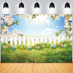 Amazon.com : Yeele 5x4ft Spring Easter Backdrop Spring Garden Meadow ...