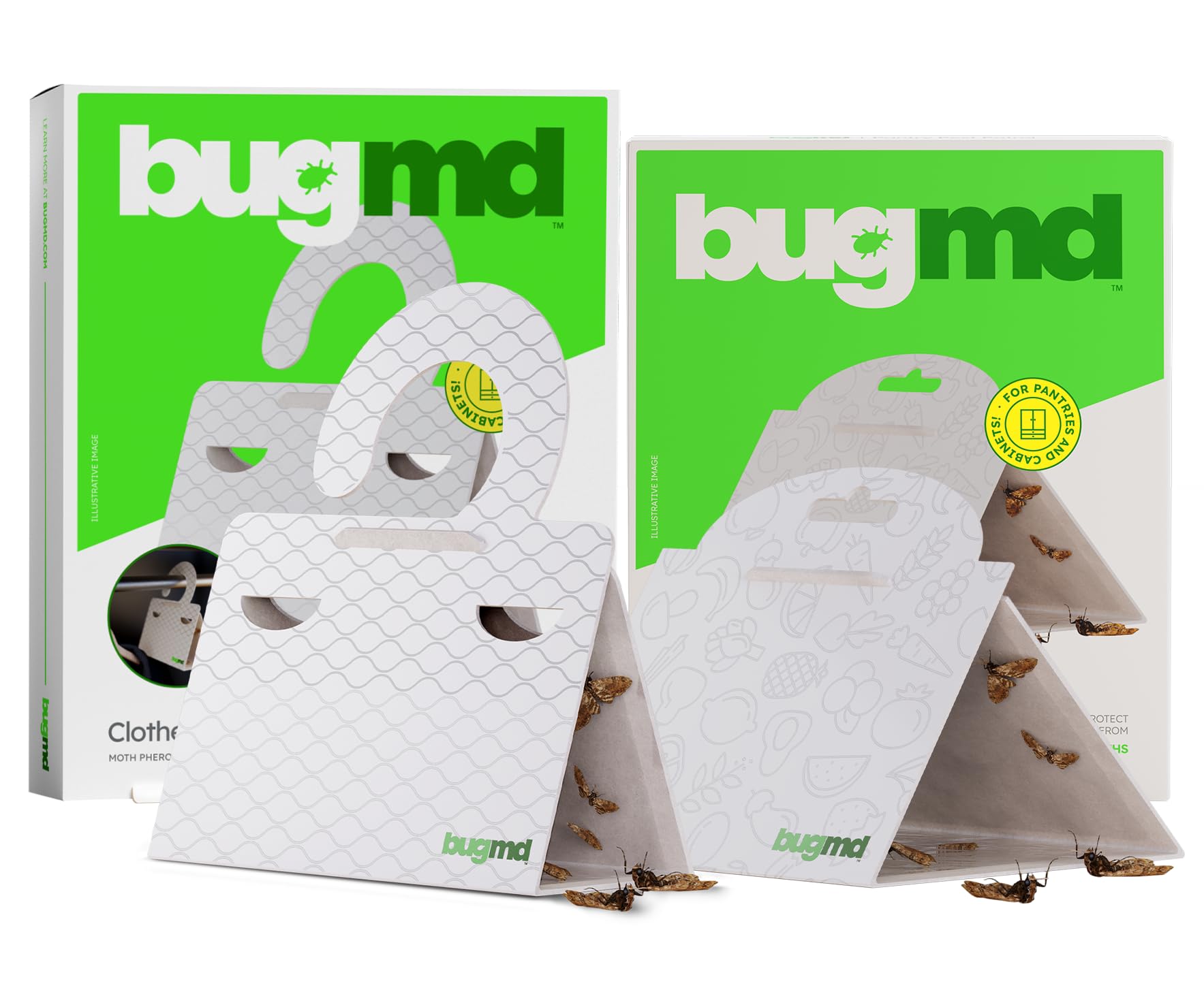 Amazon.com : BugMD Clothes Moth Boss Traps (6 Count, White) and Pantry Pest Patrol (6 Count ...