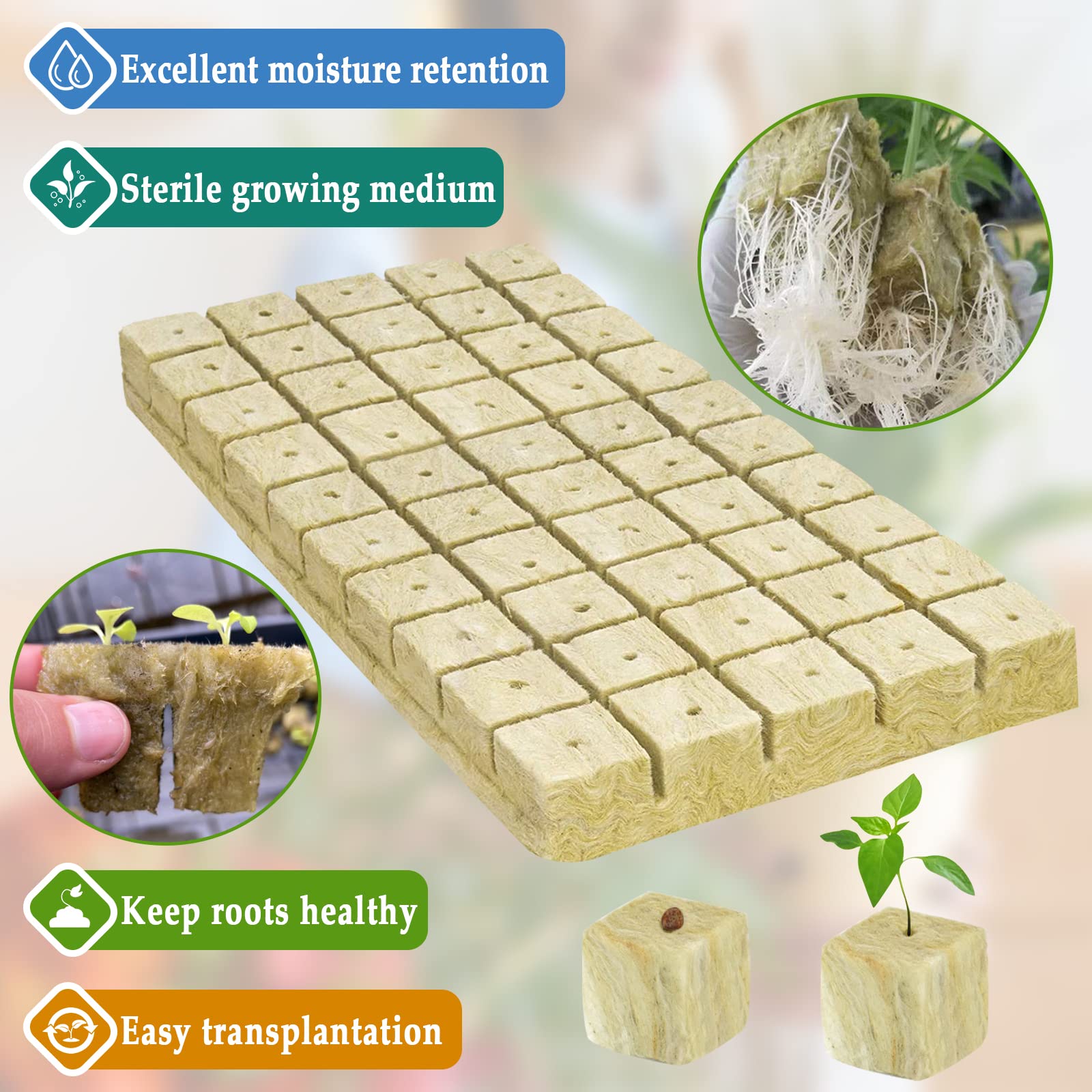 Snapklik.com : Legigo 1 Inch Rockwool Cubes Seed Starter Plugs For ...