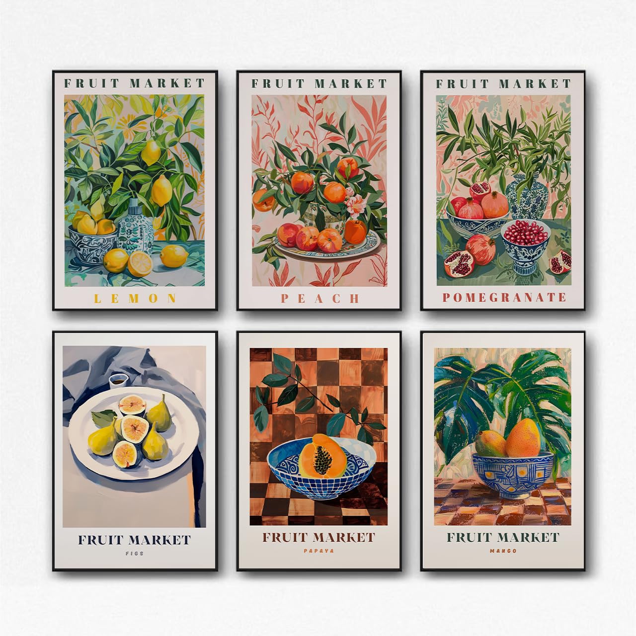 Amazon.com: MAYLOVELY Fruit Posters Retro Kitchen Decor Fruit Market ...