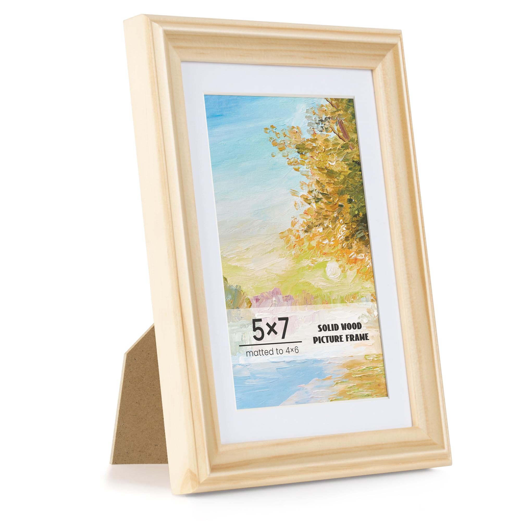 Amazon.com - FLYJOE 5x7 Picture Frame, Solid Wood Frame with High ...