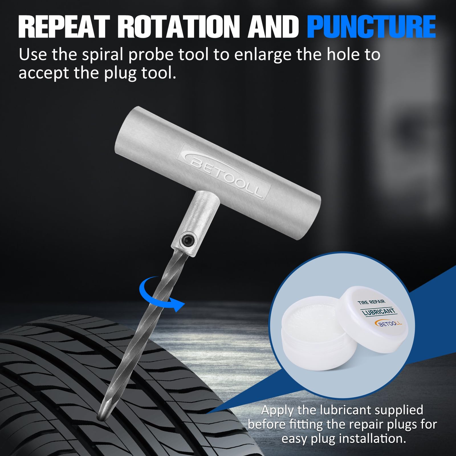 Snapklik.com : Tire Repair Kit, 44 Pcs Professional Heavy Duty ...