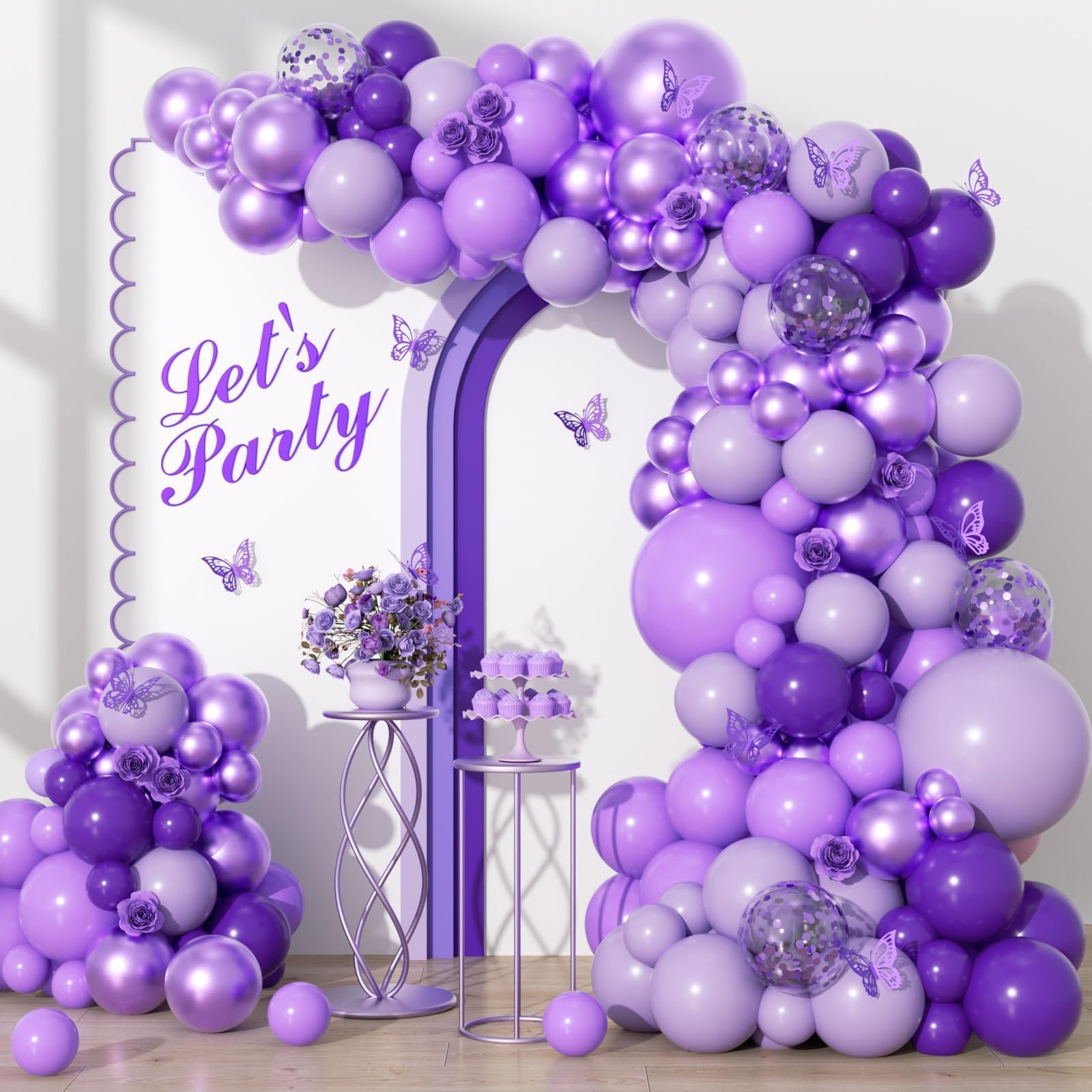 Amazon.com: 136pcs Purple Balloons Garland Arch Kit, 18 12 10 5 In Dark ...