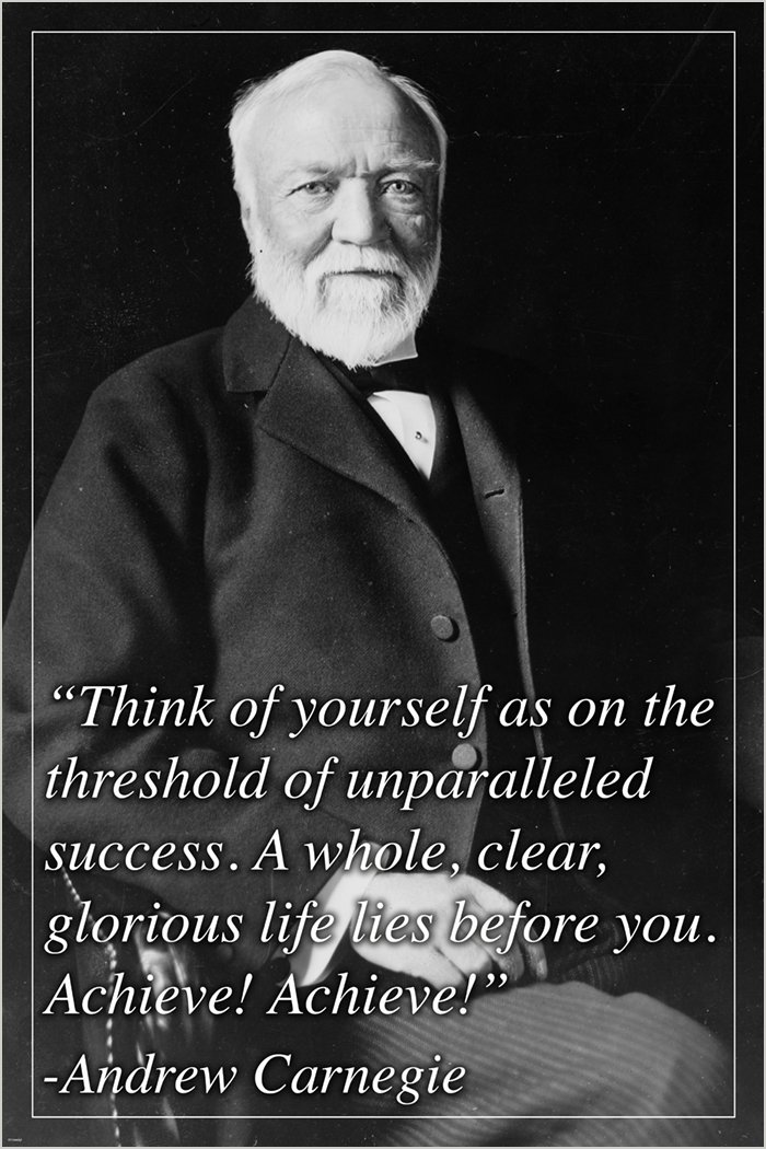 Amazon.com: HSE Andrew Carnegie Photo Quote Poster Inspirational ...