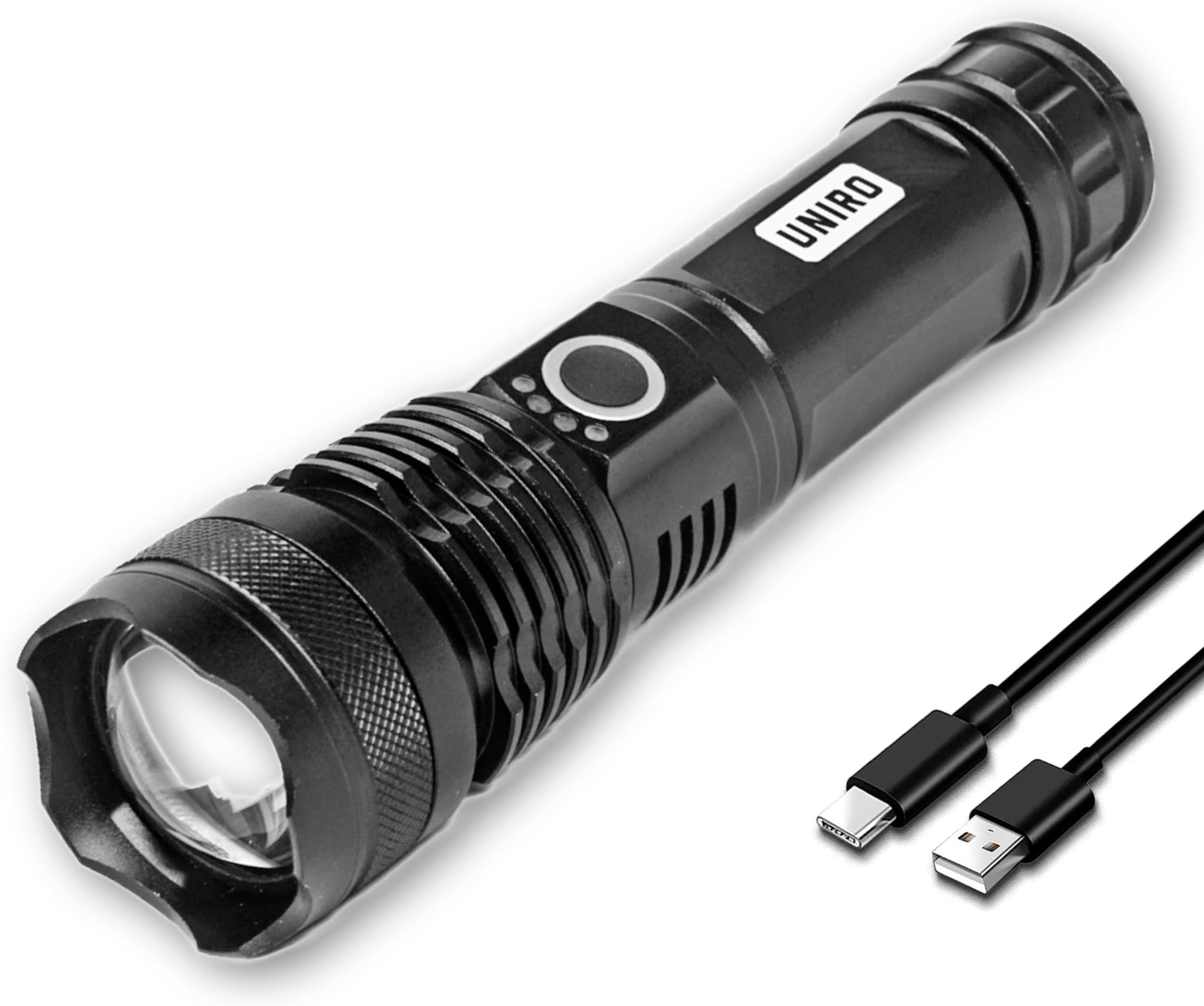 UNIRO FX1000 LED Flashlight | Rechargeable Torch USB Type-C with ...