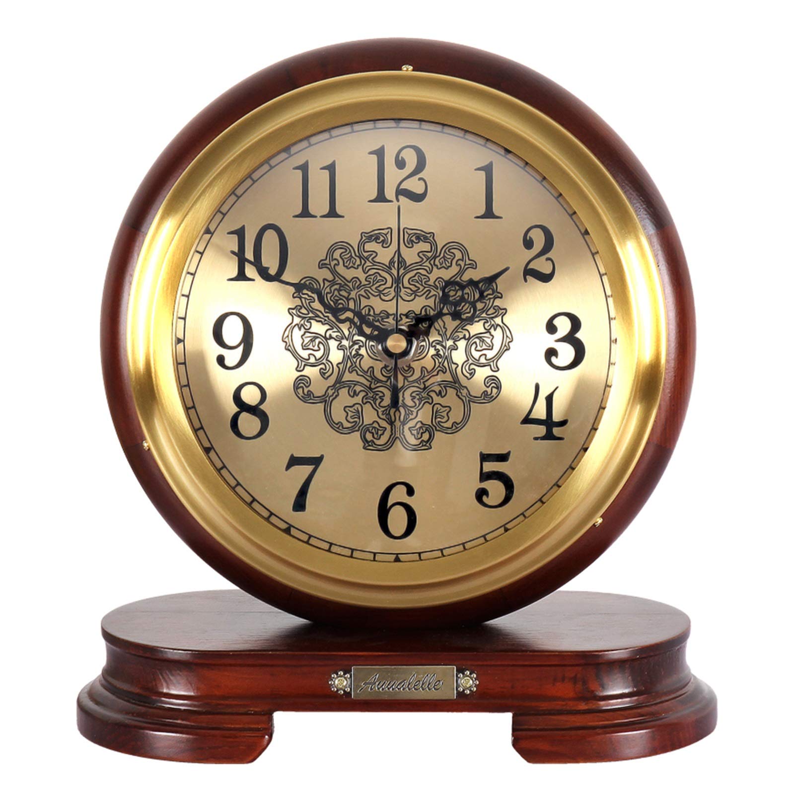 Nlian Mantel Clock With Arabic Numerals Solid Wood Frame Mantel ...