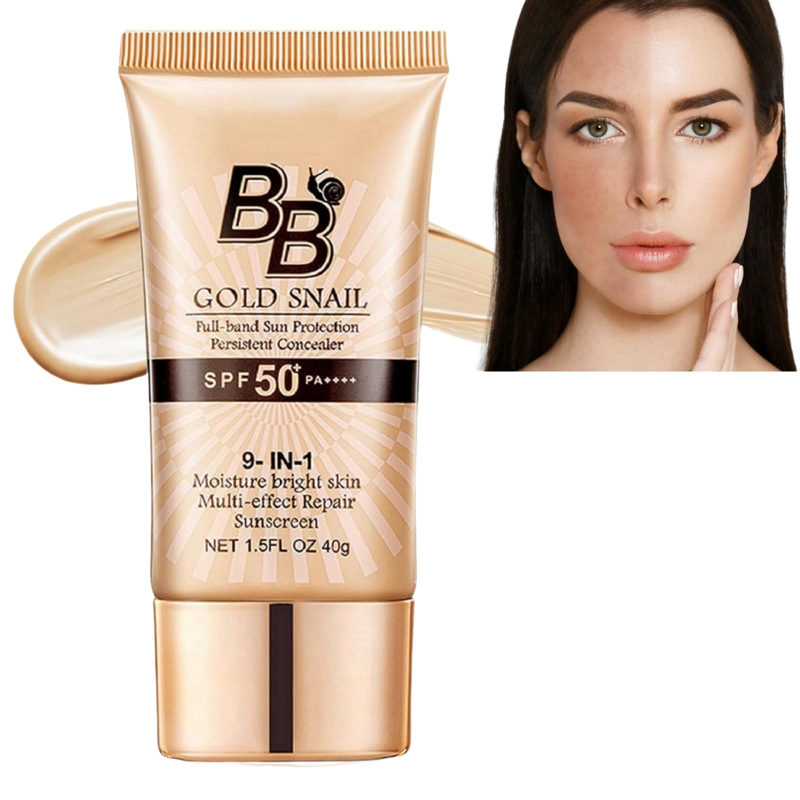 BB Cream Tinted Moisturiser With SPF,BB Cream Light,SPF50+ Gold Snail ...