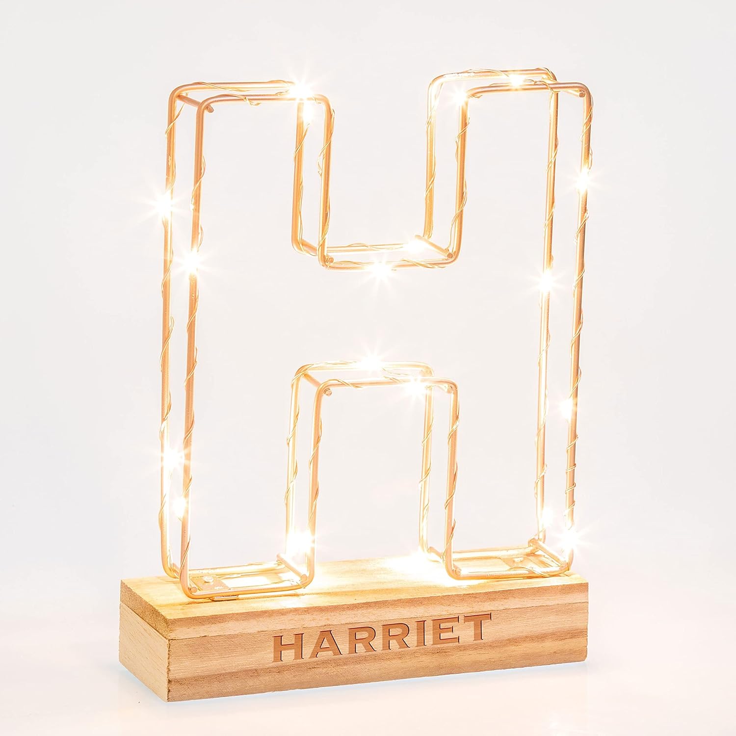 Personalised Light Up Letter Light H | Custom Name Copper Light Up ...