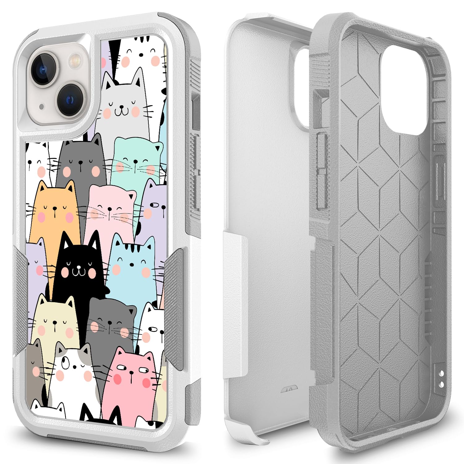 Amazon.com: Candykisscase Case for iPhone 13, Cute Funny Cats Pattern ...