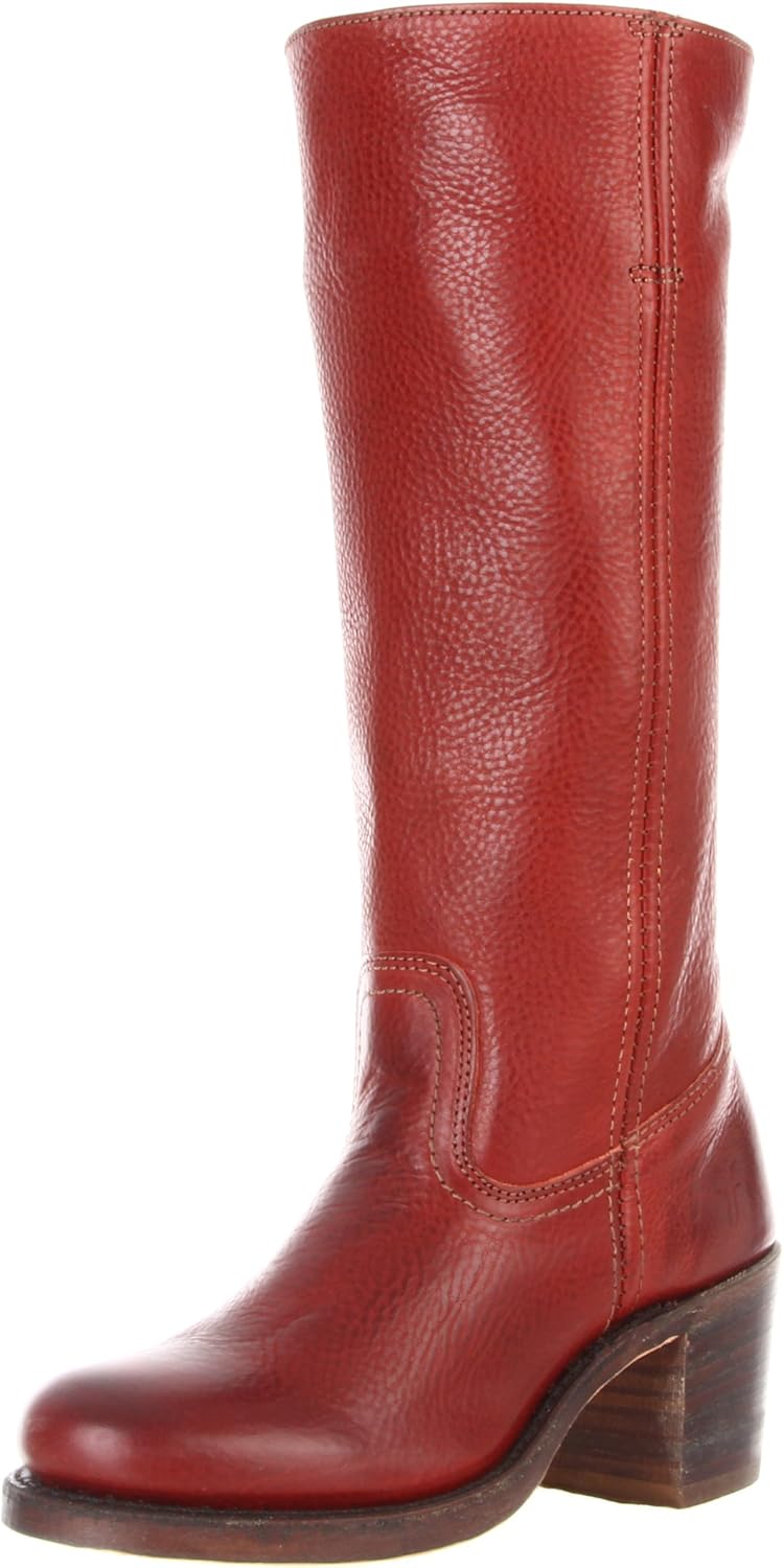 Amazon.com | FRYE Women's Sabrina 14L Boot, Burnt Red Soft Pebbled Full ...