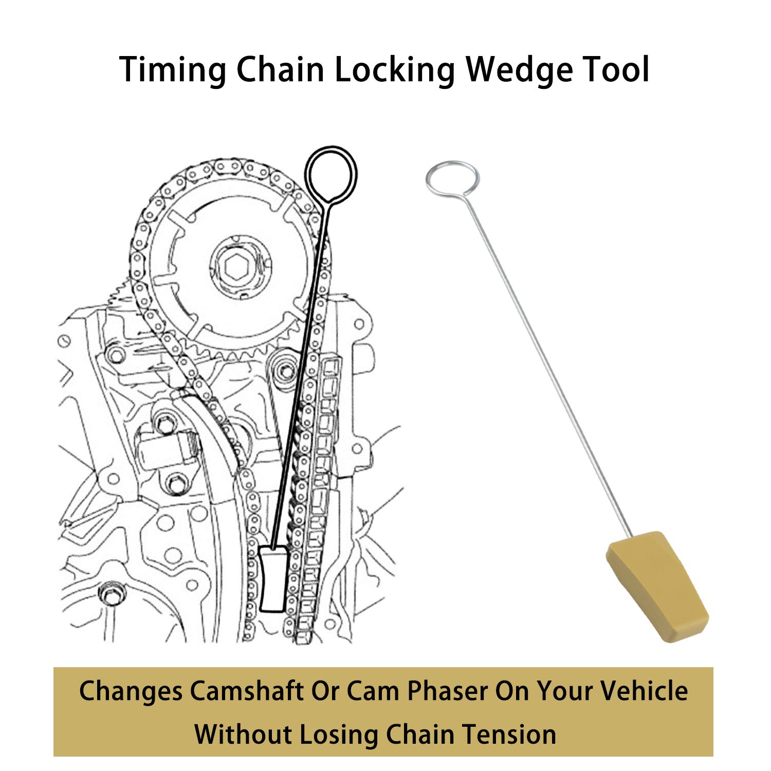 Snapklik.com : Timing Chain Locking Wedge Tool & Cam Phaser Lock Out ...