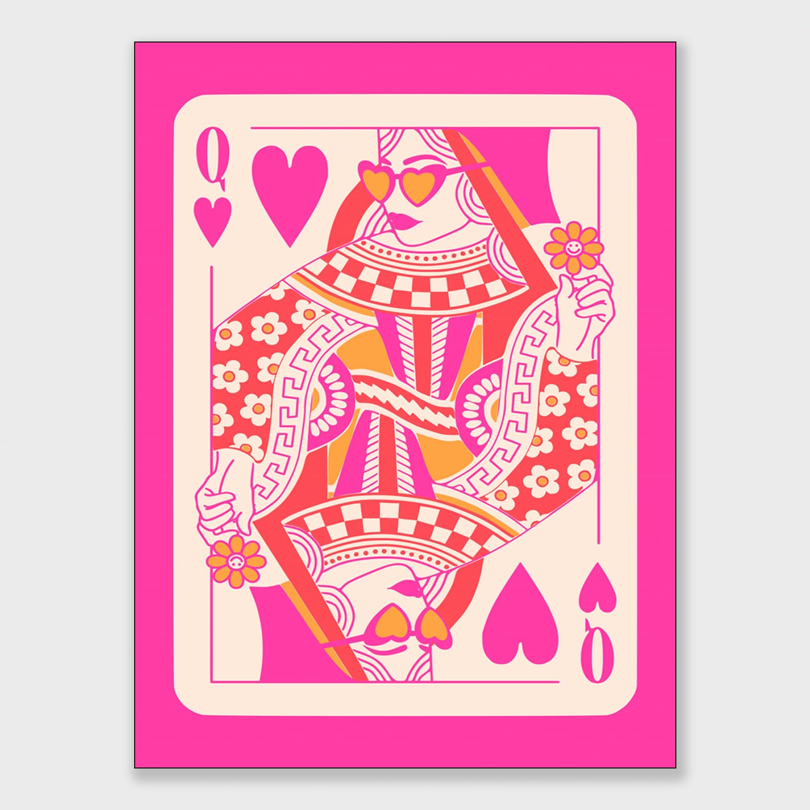 Amazon.com: BNGFDV Queen of Hearts Pink Decor Queen of Hearts Poster ...