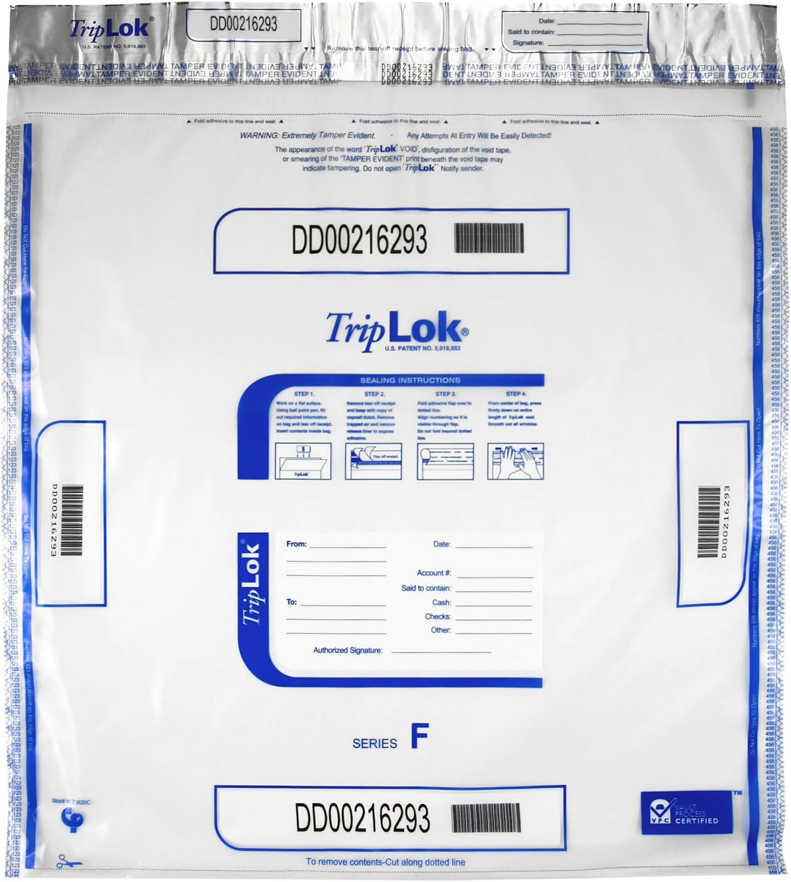 Amazon.com : ControlTek CoinLok 12" x 24.5", Clear, 50 Bags, Tamper Resistant Coin Bag, Cash ...