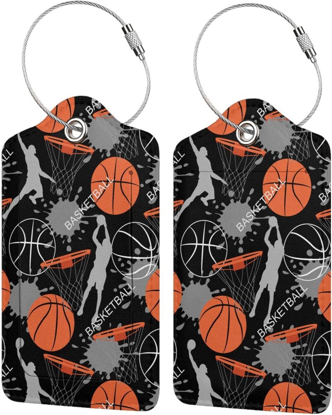 Amazon.com: 2 Pcs Luggage Tags Basketball Slam Dunk Baggage Tags-with ...