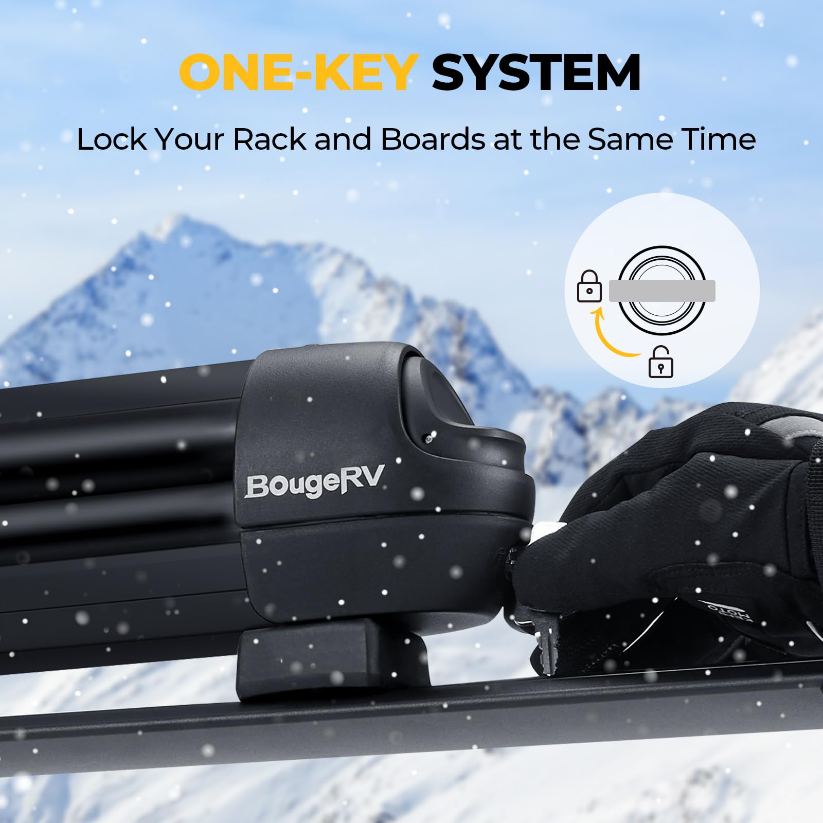 Snapklik.com : BougeRV Lockable T Slot Ski & Snowboard Racks For Car ...