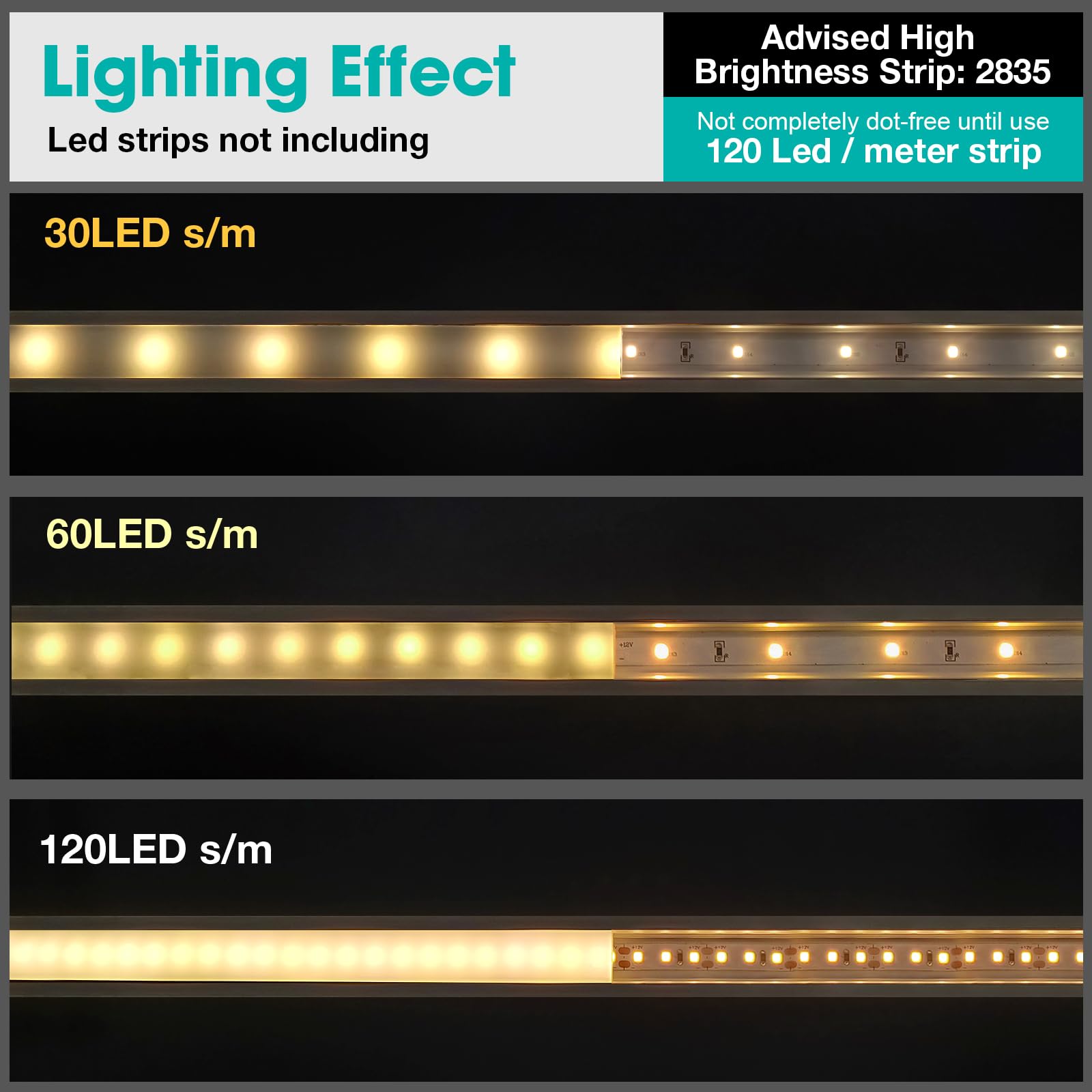 Snapklik.com : 10-Pack 66ft/2Meter Silver Recessed LED Aluminum Channel ...