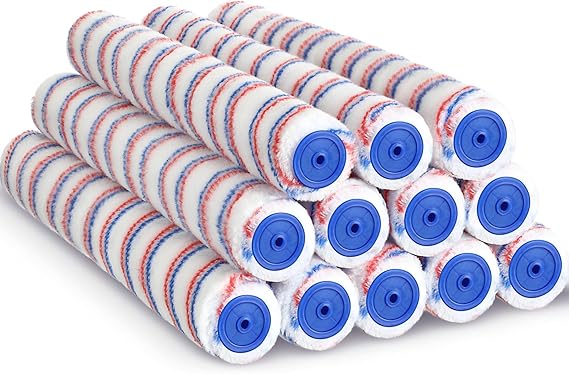 Leumoi 12 Pcs 18 Inch 3/8" Nap Paint Roller Covers Bulk Microfiber ...