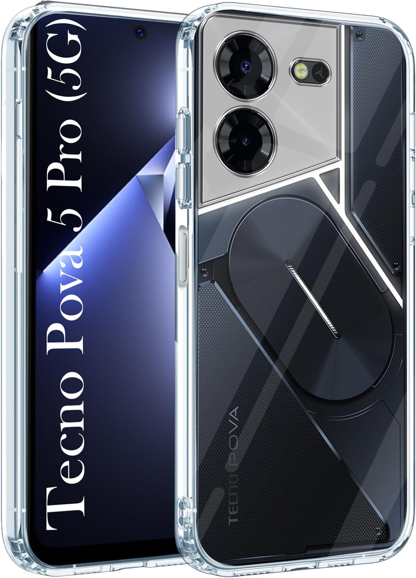 Jkobi Back Cover for Tecno Pova 5 Pro 5G (Silicone Clear Shockproof ...