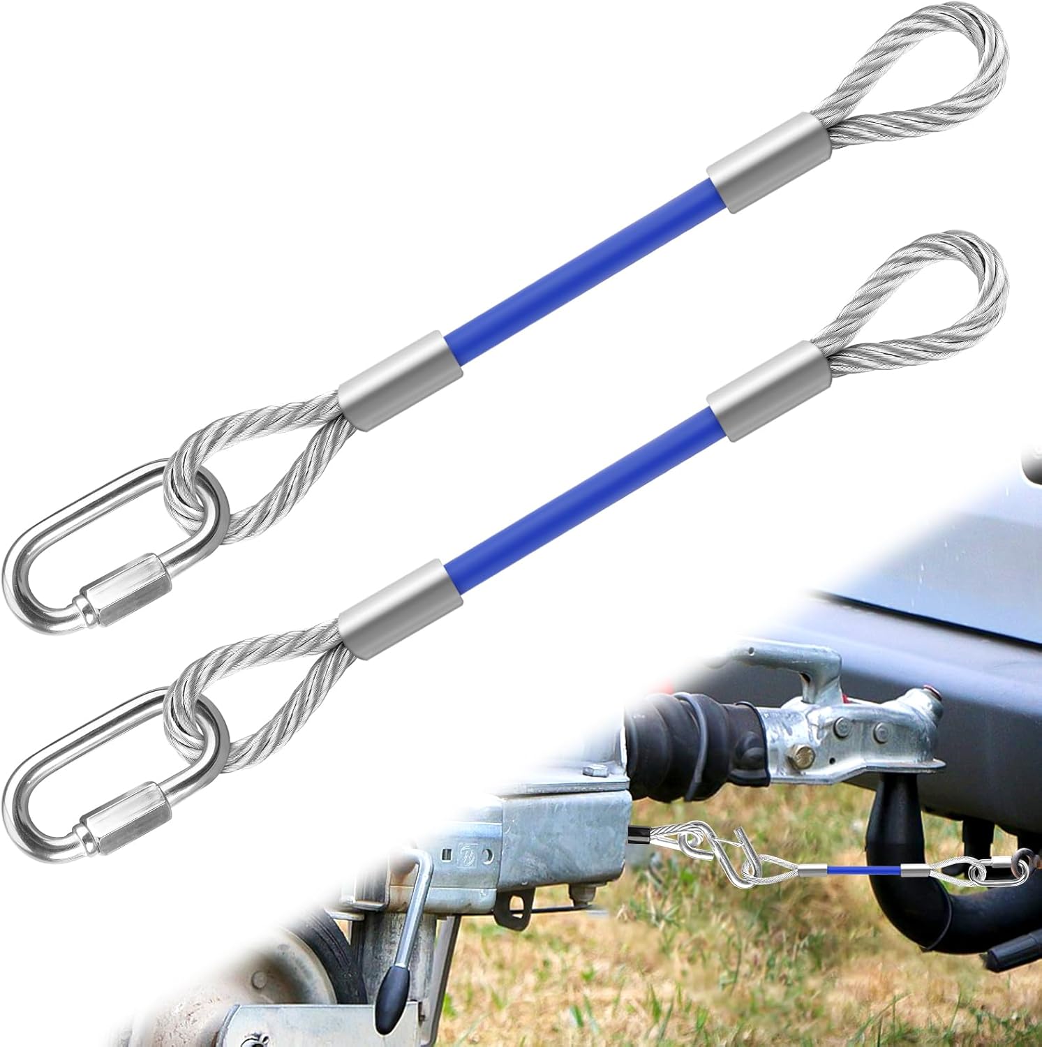 Amazon.com: UCandy 2 Pcs Trailer Safety Cable Extension, 13.5" Trailer ...