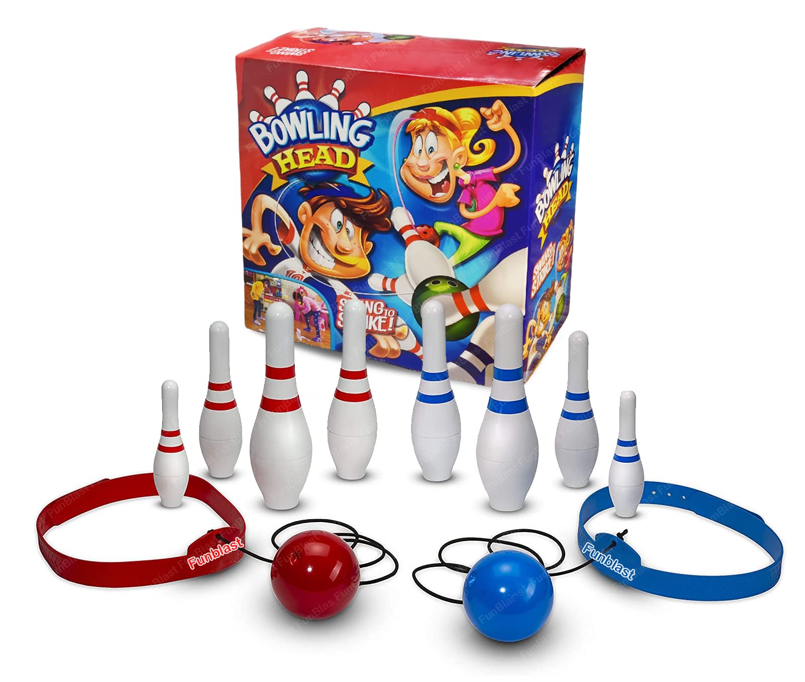 FunBlast Kids Bowling Play Set - Bowling Head Toy Set with 8 Bottles ...