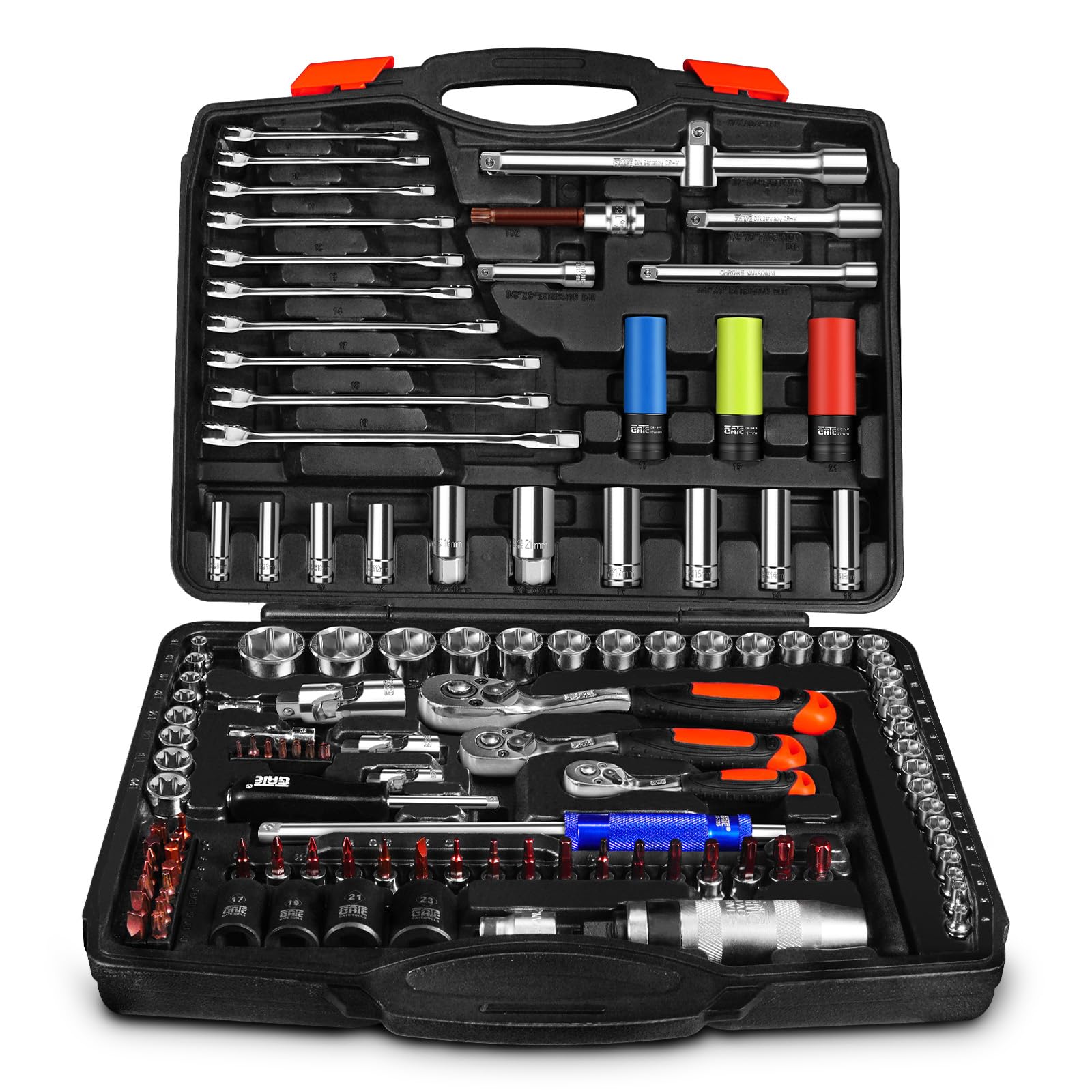 Snapklik.com : Pgroup 123-Piece 1/4" 3/8" 1/2" Drive Socket Set ...