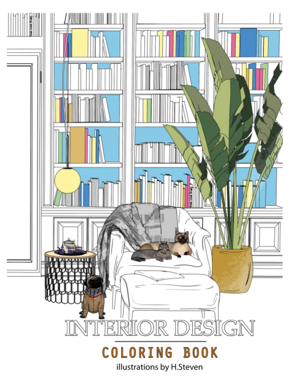 Interior Design Coloring Book: An Adult Coloring Book with ...