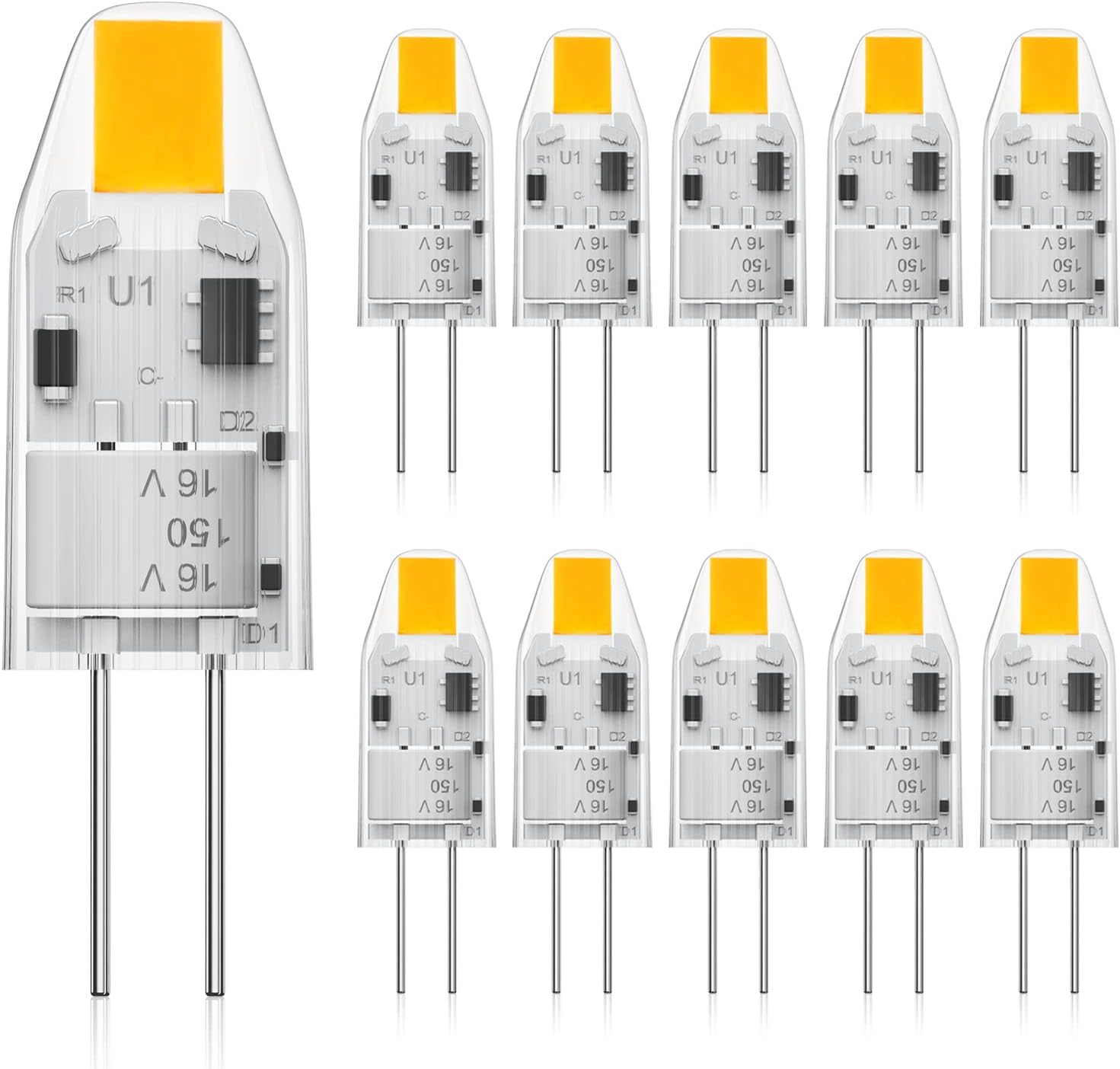 Cxyemt G4 LED Light Bulb AC/DC 12V, 1W Equivalent 10W G4 Halogen Bulbs ...