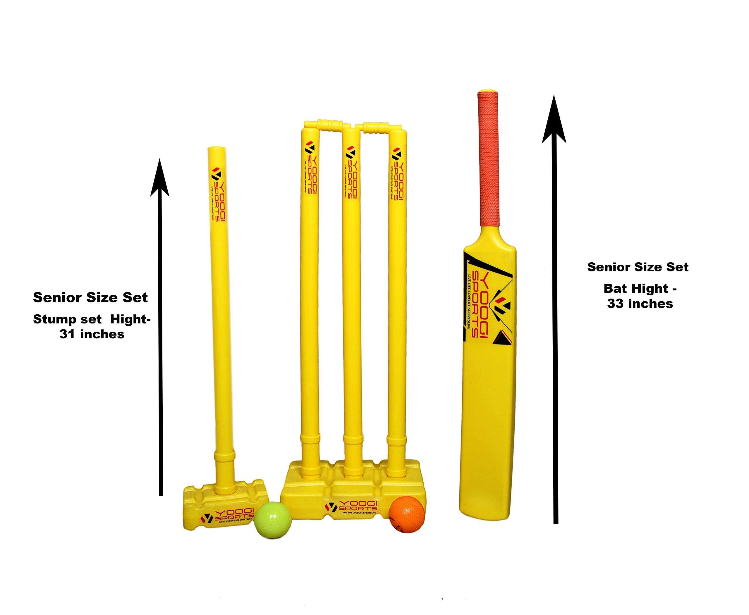 All in ONE Plastic Stump Set - BAT, Stumps, Base, BAILS, Balls and ...
