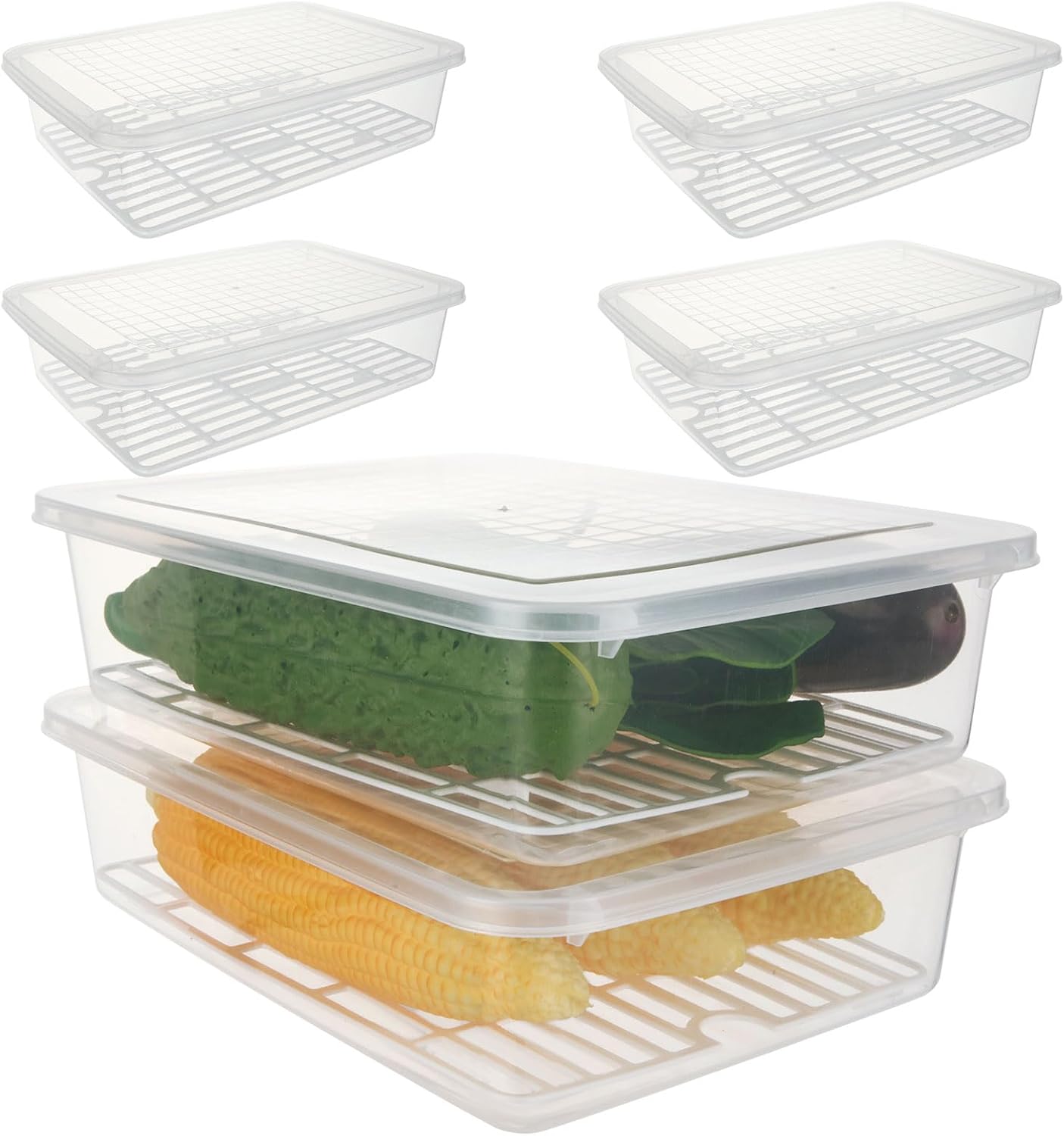 Amazon.com: MUXHEL 6 Pcs Food Storage Container for Fridge, X-Large ...