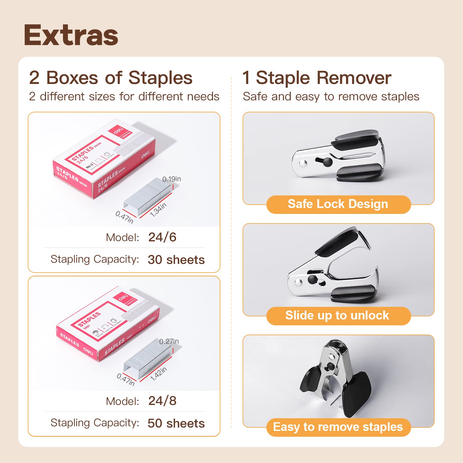 Snapklik.com : Deli Effortless Pink Desktop Stapler, 40 Sheet Capacity ...
