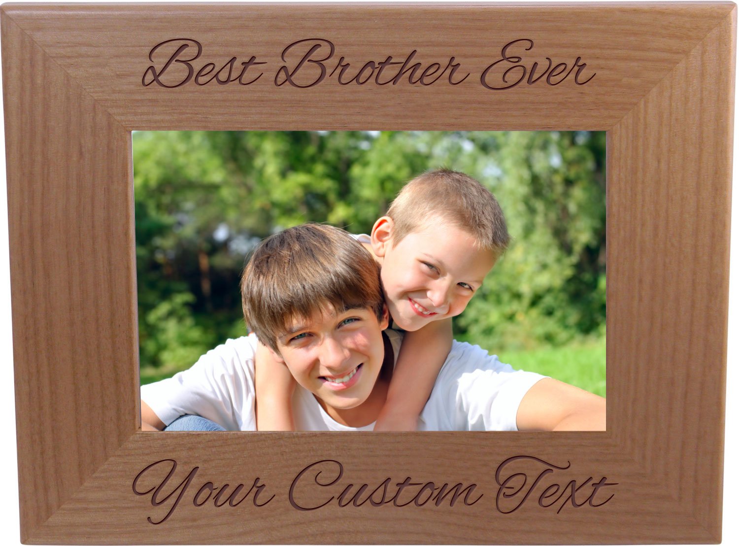 Amazon.com: Best Brother Ever Custom 4x6 Inch Wood Picture Frame - Add ...