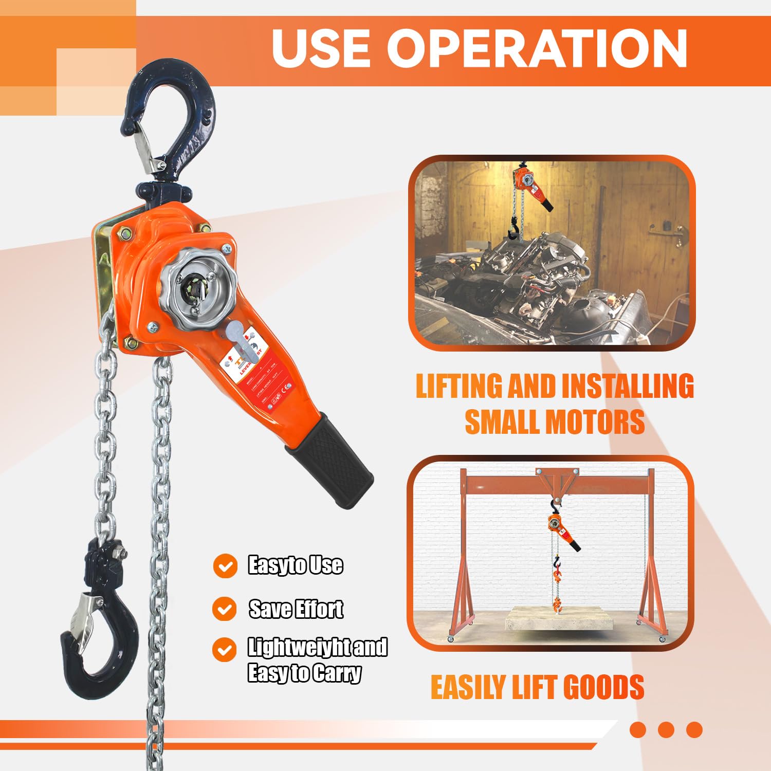 Snapklik.com : TKK Lever Chain Hoist 1650LBS 10FT - 3/4 Ton Manual ...