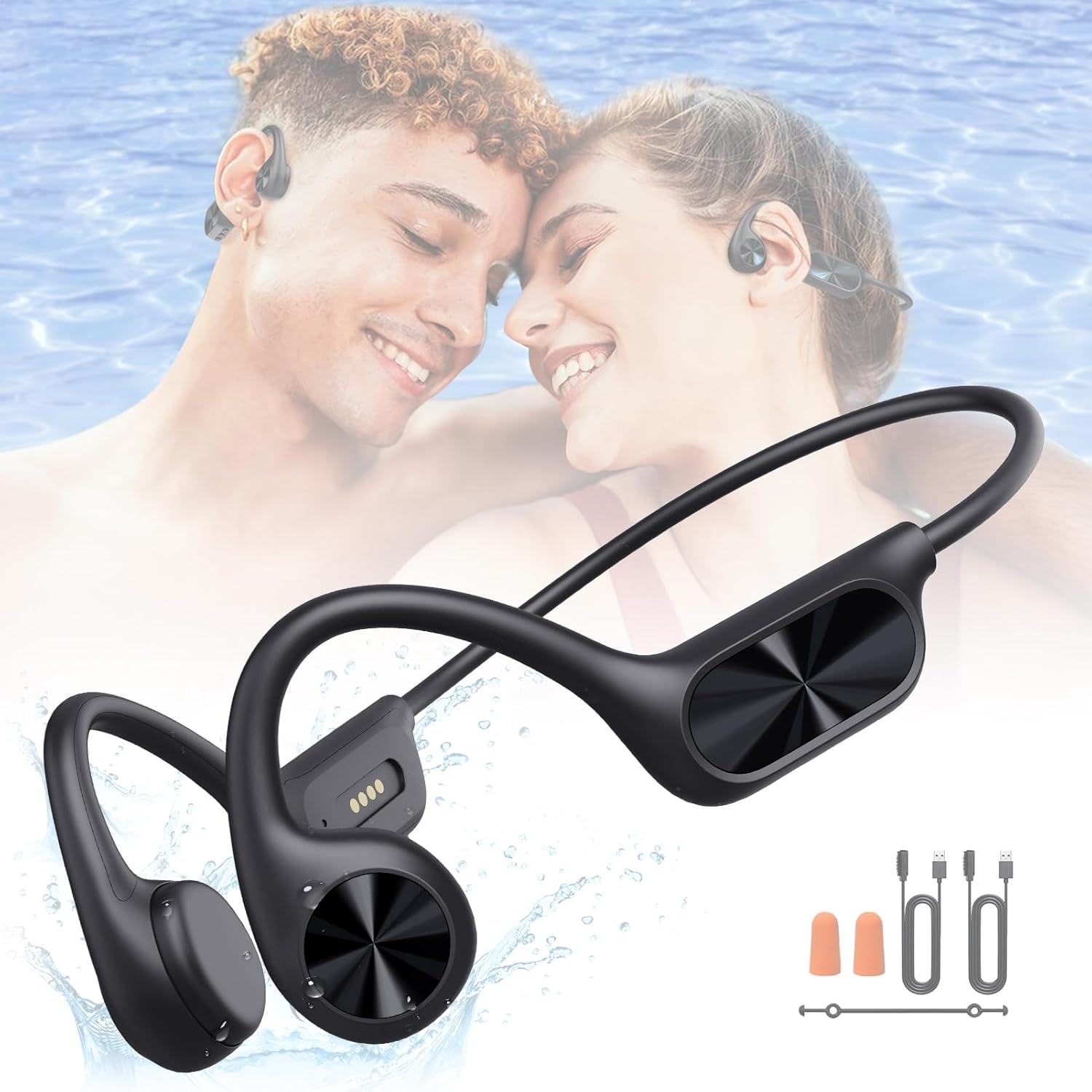 Amazon.com: Swimming Headphones Bone Conduction, Waterproof Earbuds ...