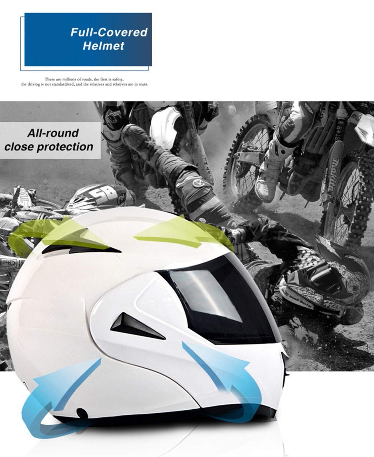 Wireless Helmet New Arrival Motocross Helmet Built In Blue Tooth