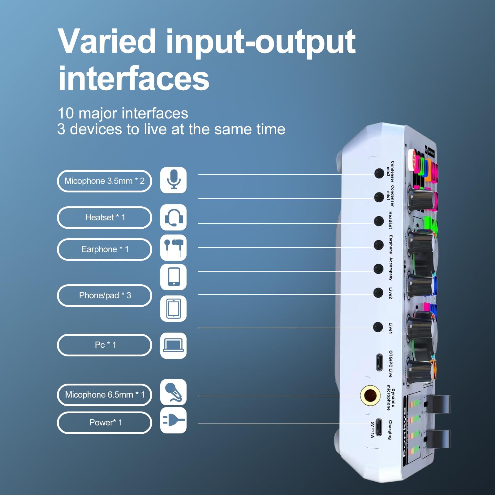 Snapklik.com : Bonkyo F999 White Live Streaming Sound Card ...