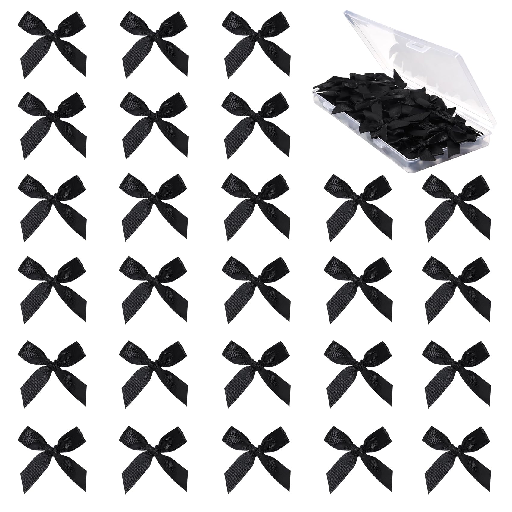 Amazon.com: Hiswan 100PCS Mini Ribbon Bows 1.57” Satin Small Premade ...