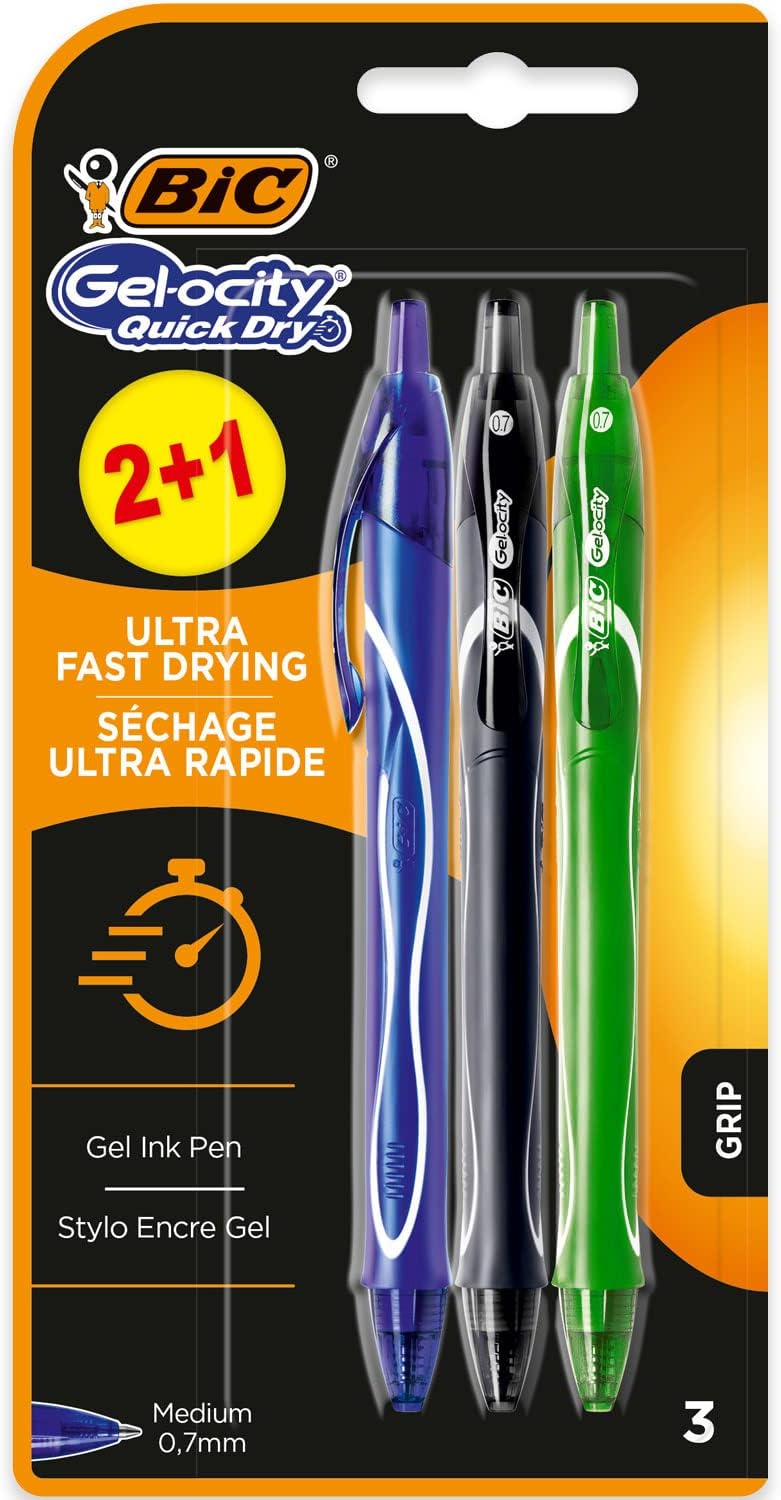 BIC – Pack de Bic 2 + 1 Gel Ocity Quik Dry Blue – Bic 5% en Libros ...