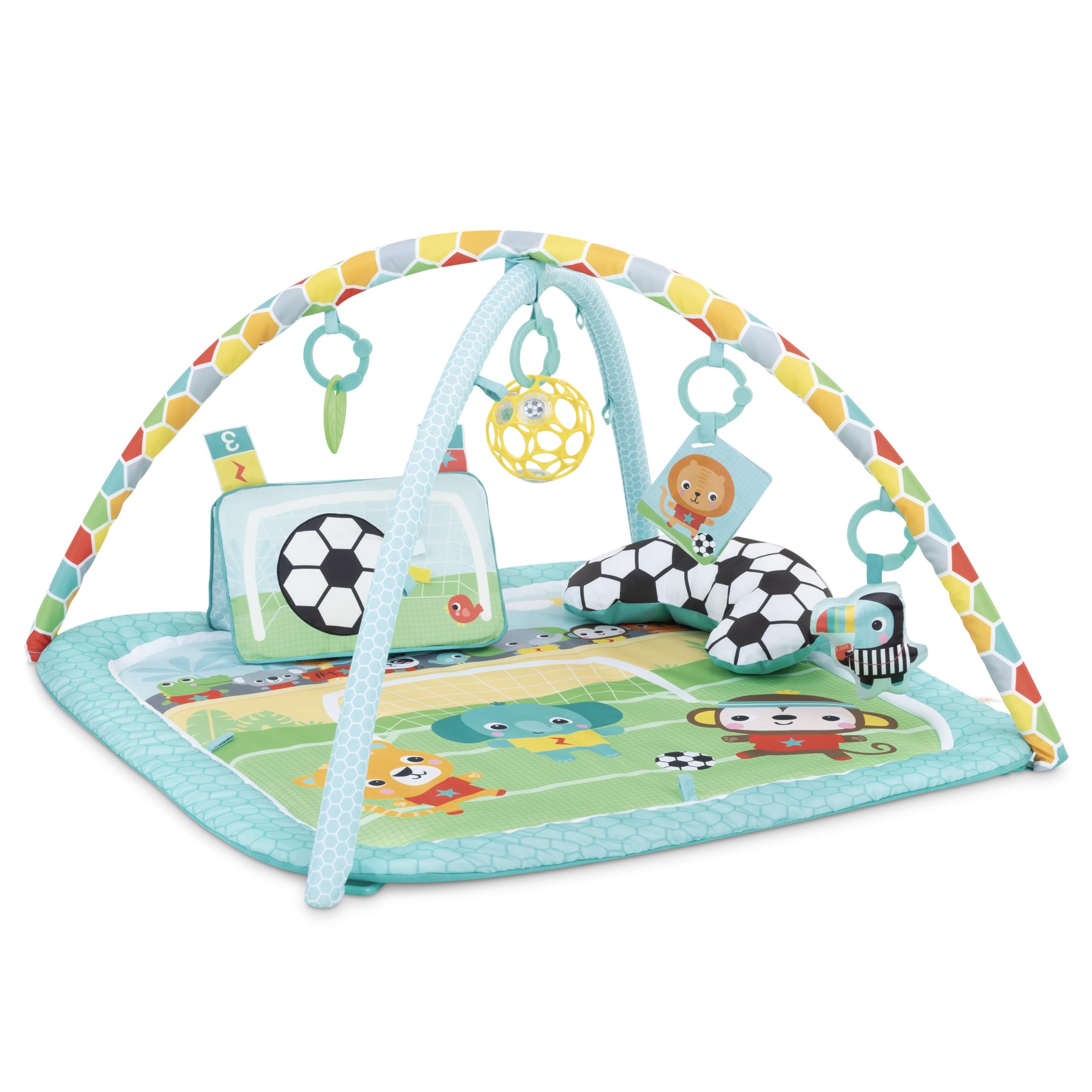 Amazon.com : Bright Starts Grip & Kick Oball Activity Gym, Soccer Theme ...