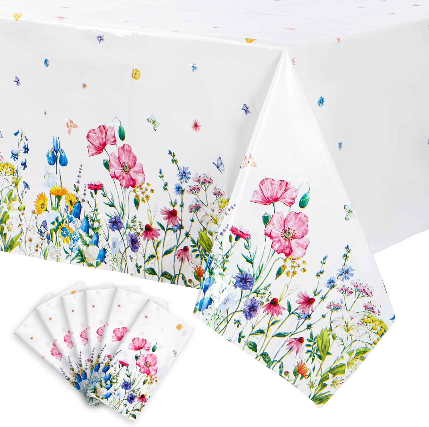 Amazon.com: Bencailor 6 Pcs Flower Tablecloth Summer Butterfly ...