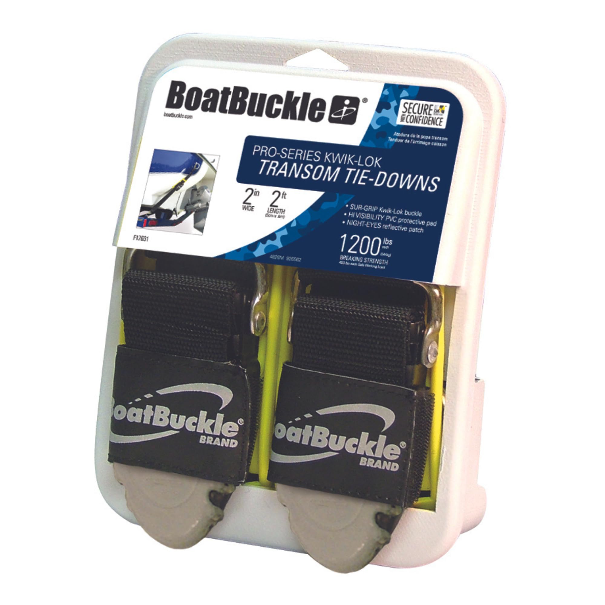 Snapklik.com : BoatBuckle Pro Series Kwik-Lok Transom Tie-Down