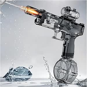 Amazon.com: MNJCK Electric Water Gun with Muzzle Flash, High Capacity Powered Water Gun, 28-32 ...