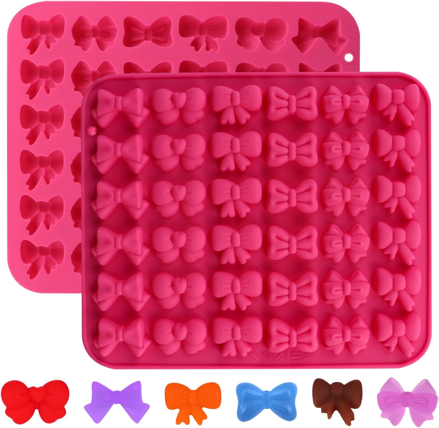 Amazon.com: 4 Pack Bows Silicone Fondant Molds Mini Bow Chocolate Candy ...
