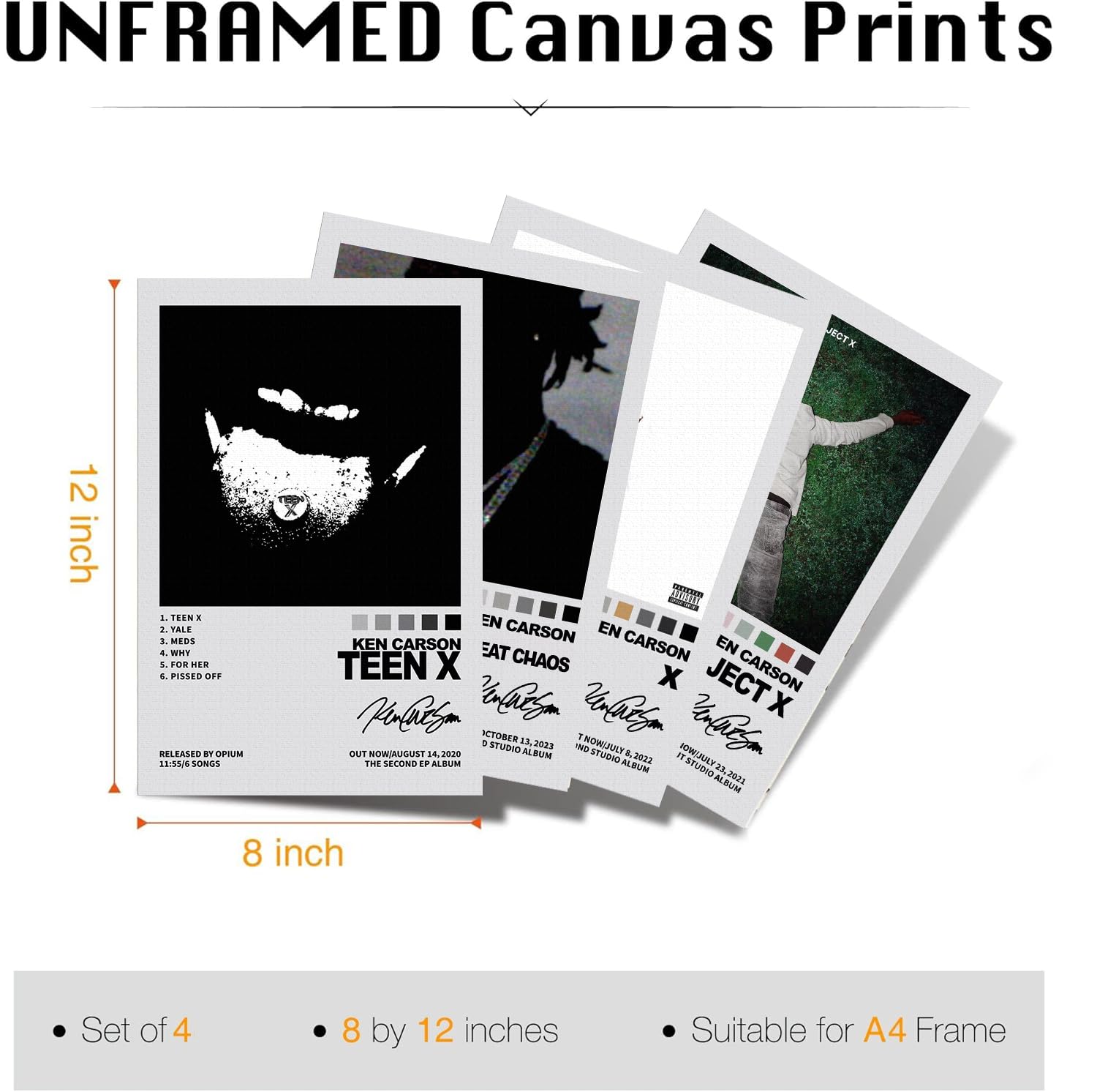 Ken Carson Signed Limited Posters Music Album Cover Posters Canvas Wall ...