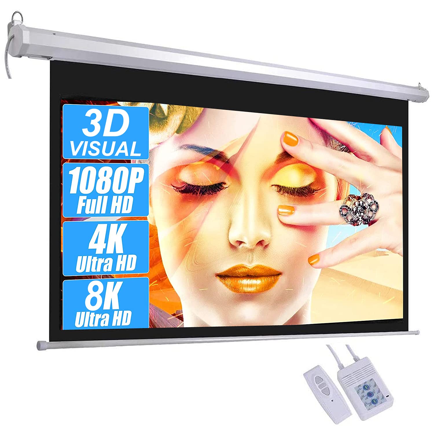 RANWAR 84" inch Motorized Projector Screen - Indoor and Outdoor Movies ...