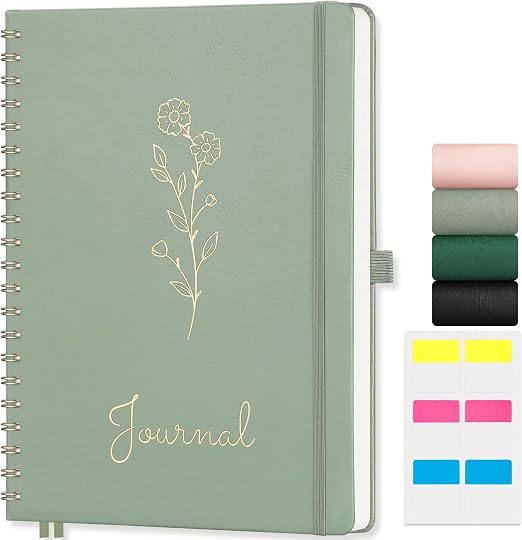 AUTEMPO A4 Notebook, Notepad Leather Hardcover Wirebound Spiral ...